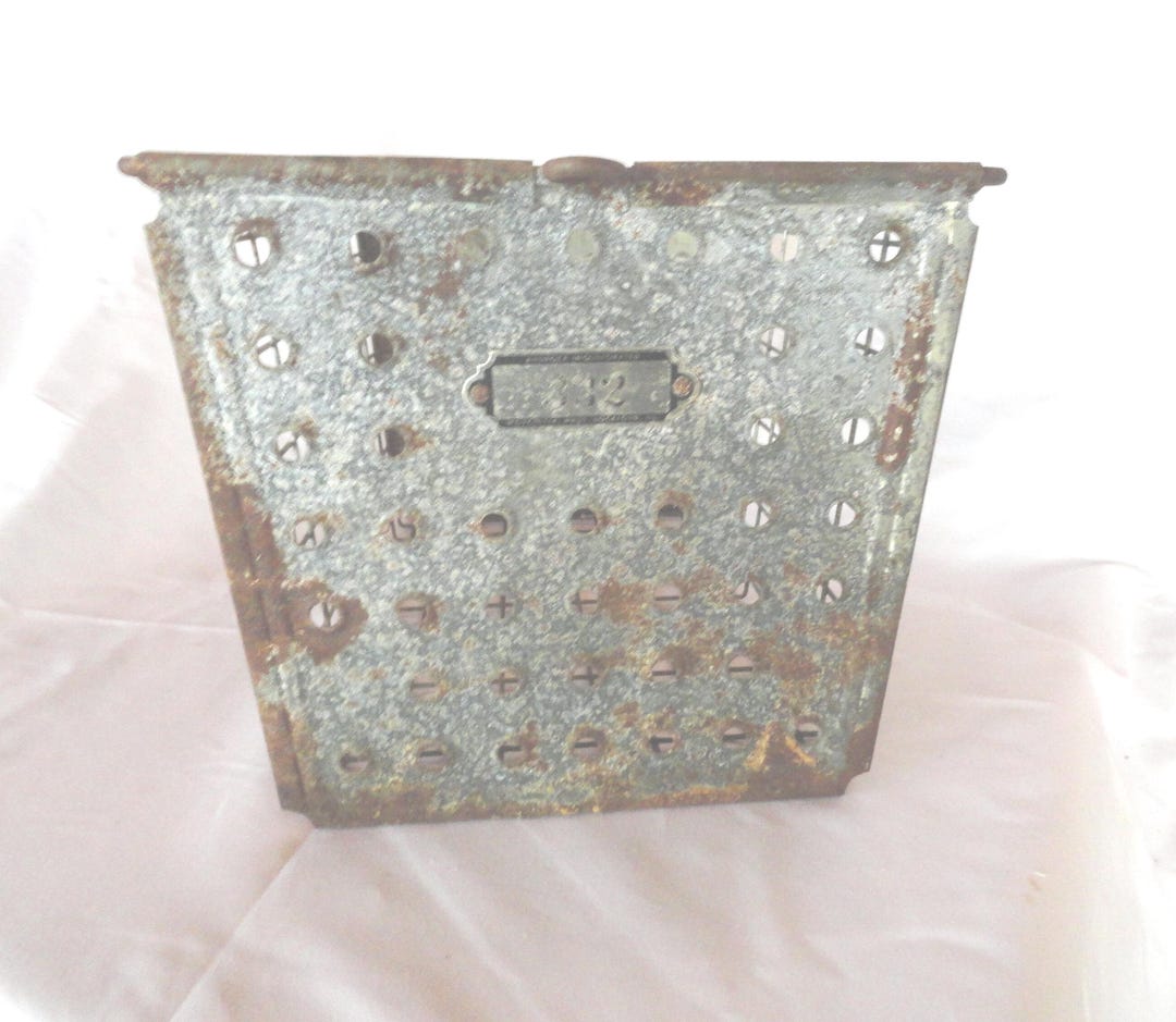 Vintage Androck Wire Basket Locker Bin Metal Industrial Repurpose or ...