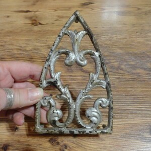 Antique Cast Iron Clothes Iron Rest Trivet Footed Silver & Rusty ...