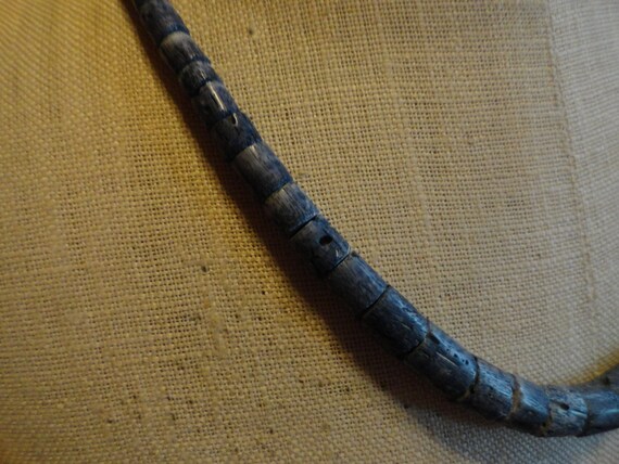 Vintage Blue Lava Stone Necklace Shell Necklace Beade… - Gem