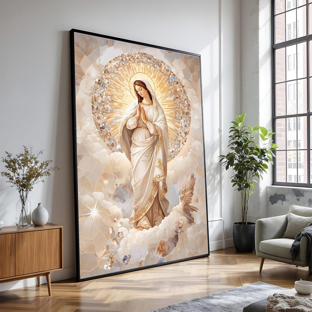 Praying Virgin Mary Canvas Art, Religious Catholic Home Decor - Etsy