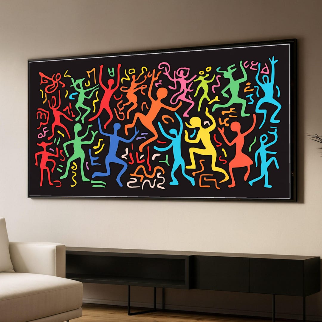 Abstract Dancing Figures Canvas Print, Modern Home Decor - Etsy