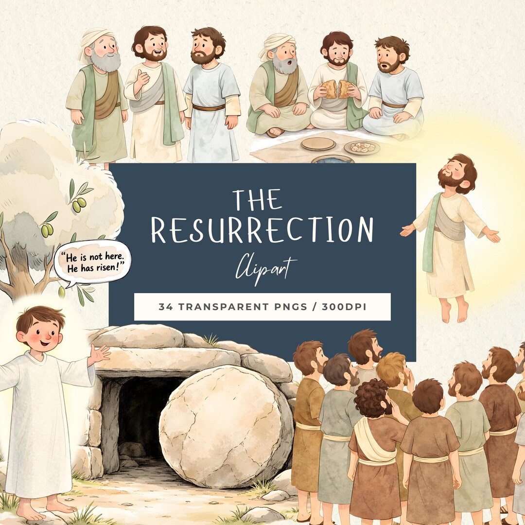 Resurrection Clipart, Christian Easter Bible Story Pngs (digital ...