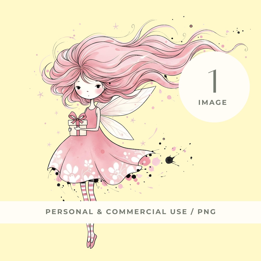 Whimsical Fairies Clipart, Fairy Carrying a Present Clip Art ...