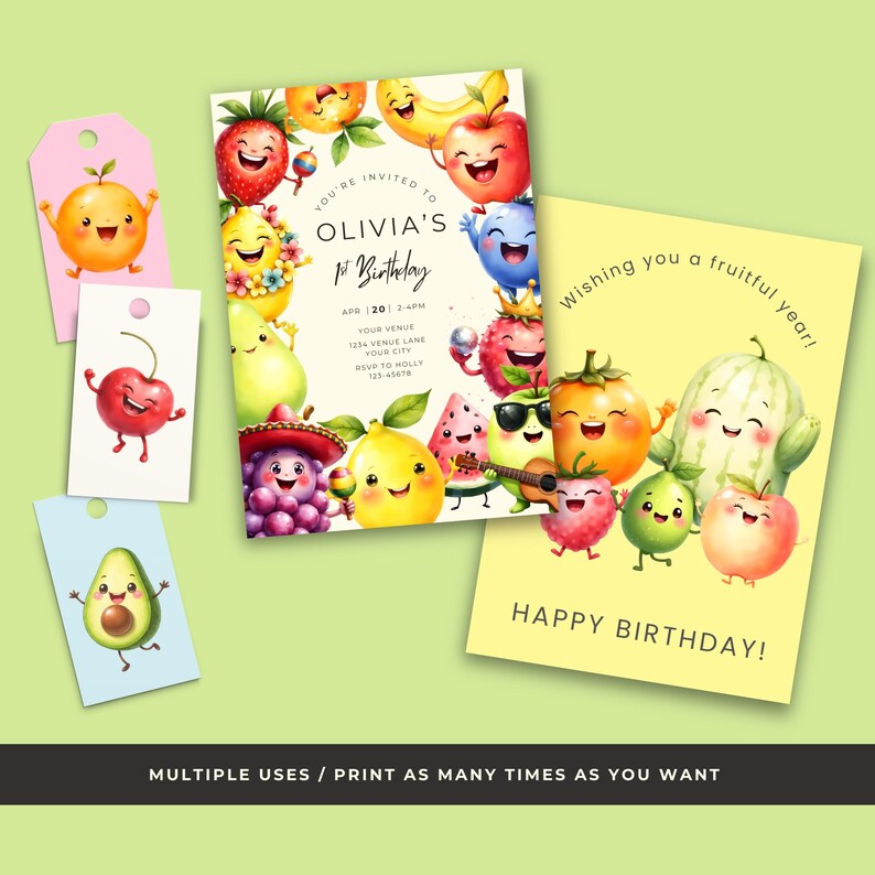 Dancing Fruit Clipart, Watercolor Food Characters, Happy Peach Berry ...