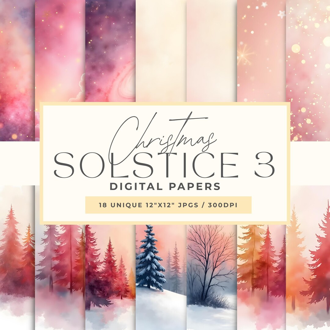 Christmas Scene Backgrounds and Textures, Tree Digital Paper Set ...