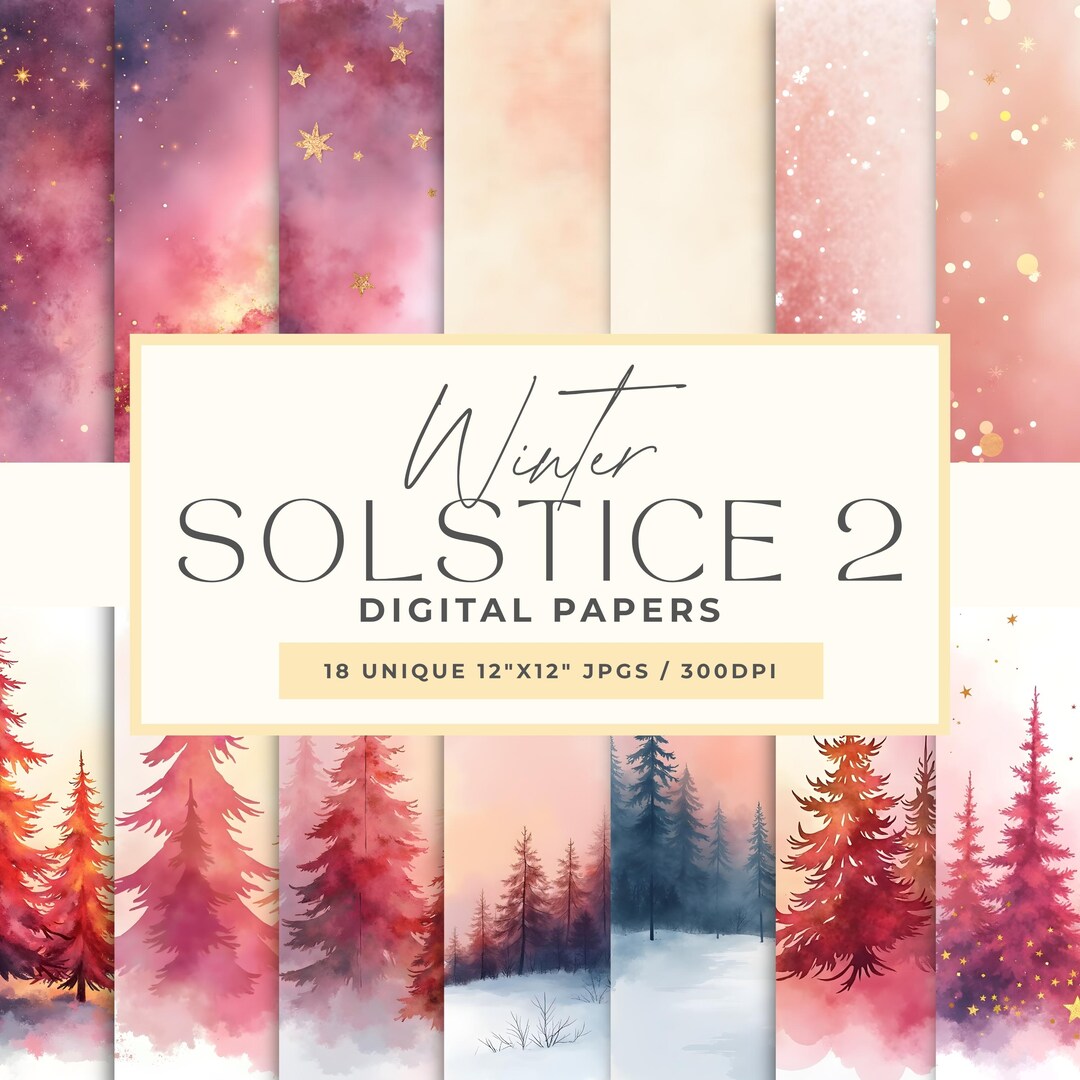 Christmas Scene Backgrounds and Textures, Tree Digital Paper Set ...