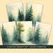 Misty Forest Digital Paper, Mountain Landscape Backgrounds, Pine Tree ...