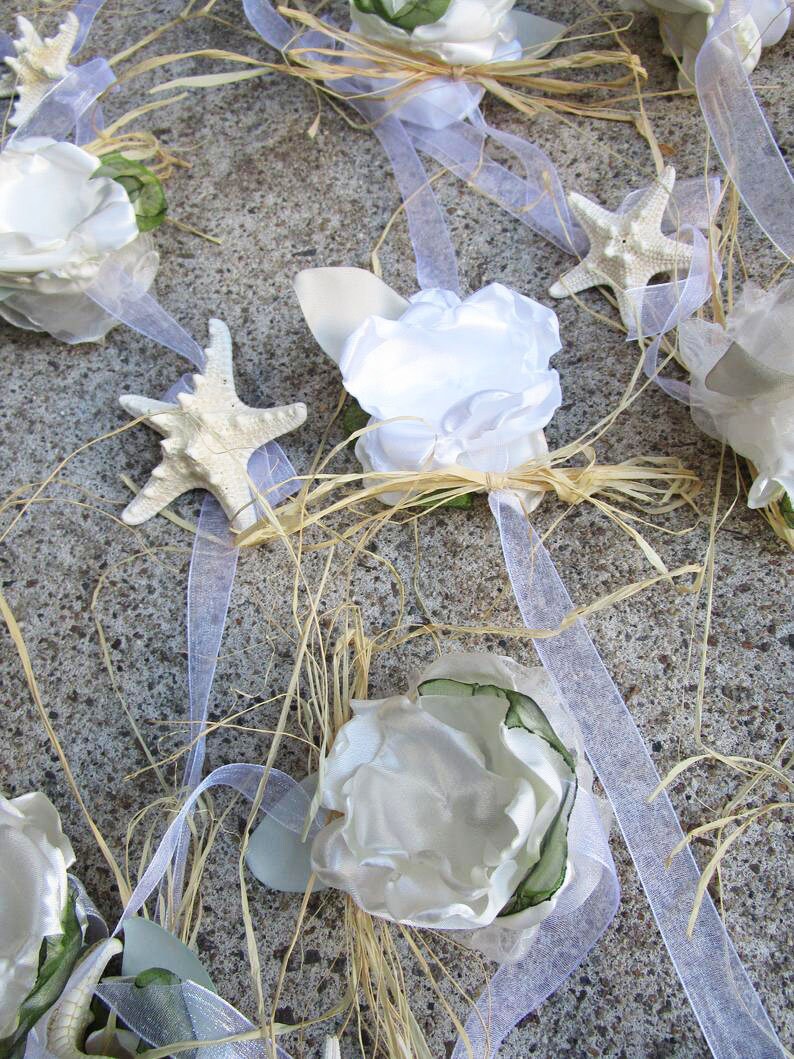 Shell Garland Beach Wedding Decor White Flower Garland - Etsy