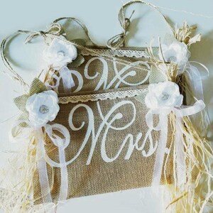 Chair Back Signs I Mr and Mrs Chair Signs | Rustic Wedding Decor ...