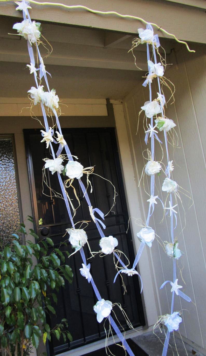 Shell Garland Beach Wedding Decor White Flower Garland - Etsy