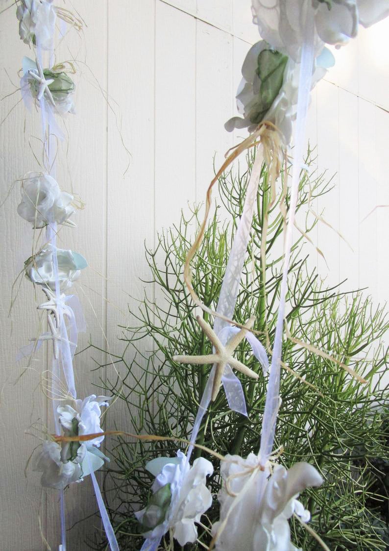 Shell Garland Beach Wedding Decor White Flower Garland | Etsy