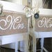 Chair Back Signs I Mr and Mrs Chair Signs | Rustic Wedding Decor ...