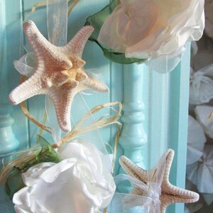 Shell Garland, Beach Wedding Decor, White Flower Garland, Starfish ...