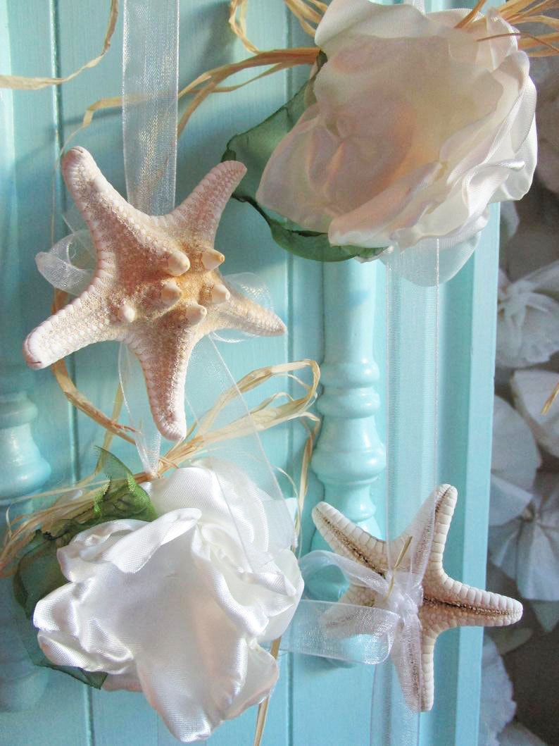 Shell Garland Beach Wedding Decor White Flower Garland - Etsy