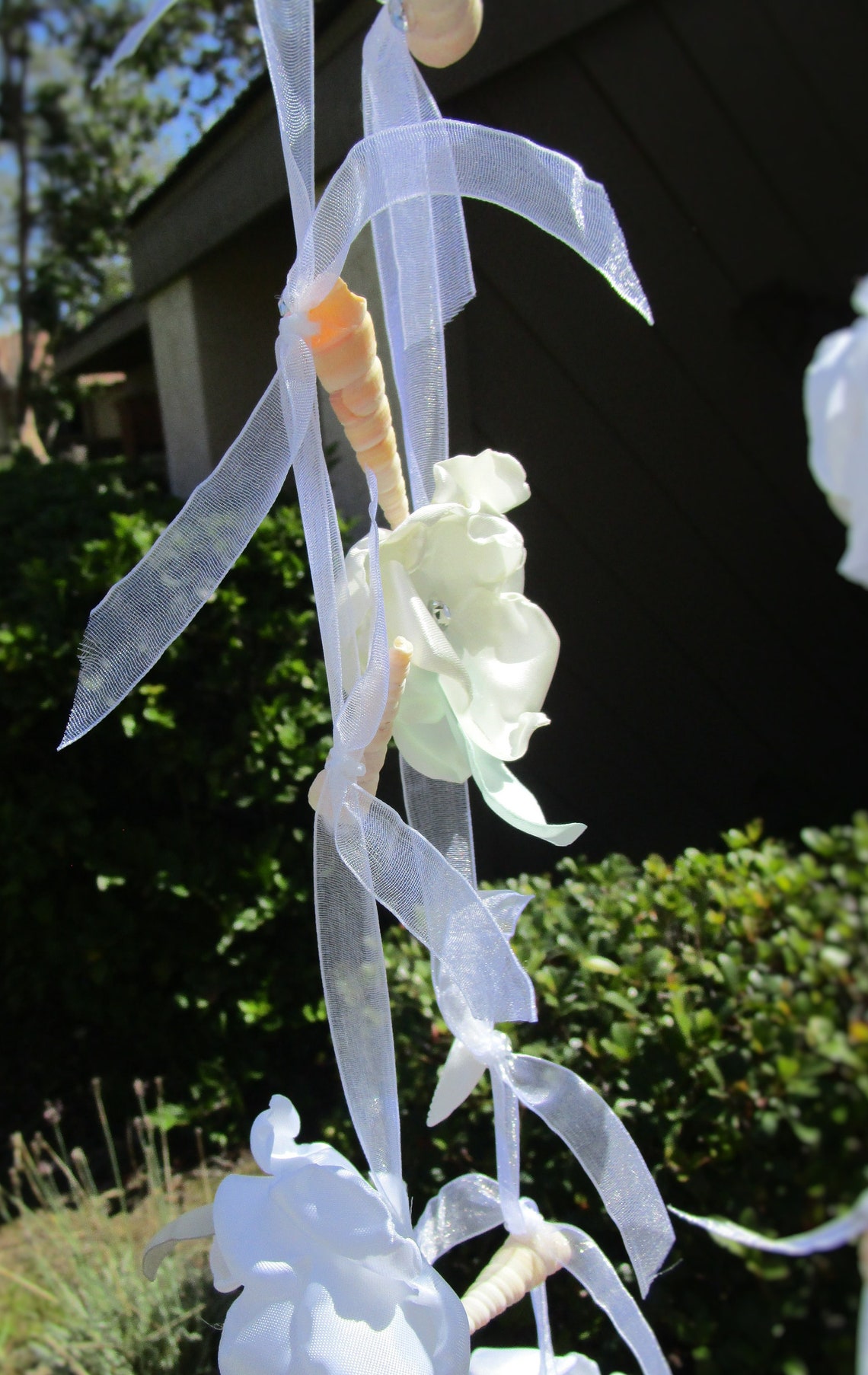 Flower backdrop shell garlands Beach wedding decorations | Etsy