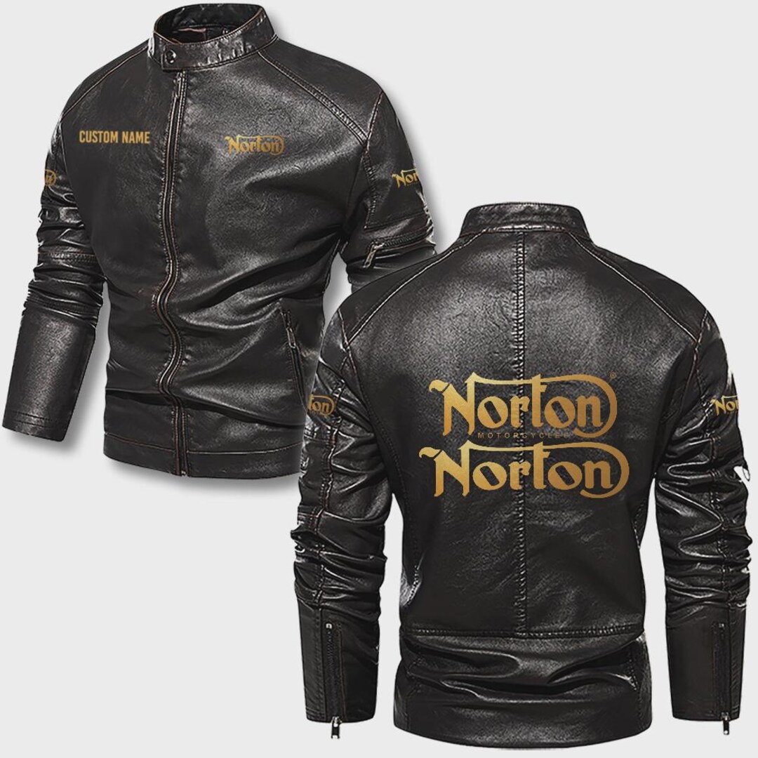 Norton Motorcycle Golden Logo Full Motorcycle Style Leather Jackets ...