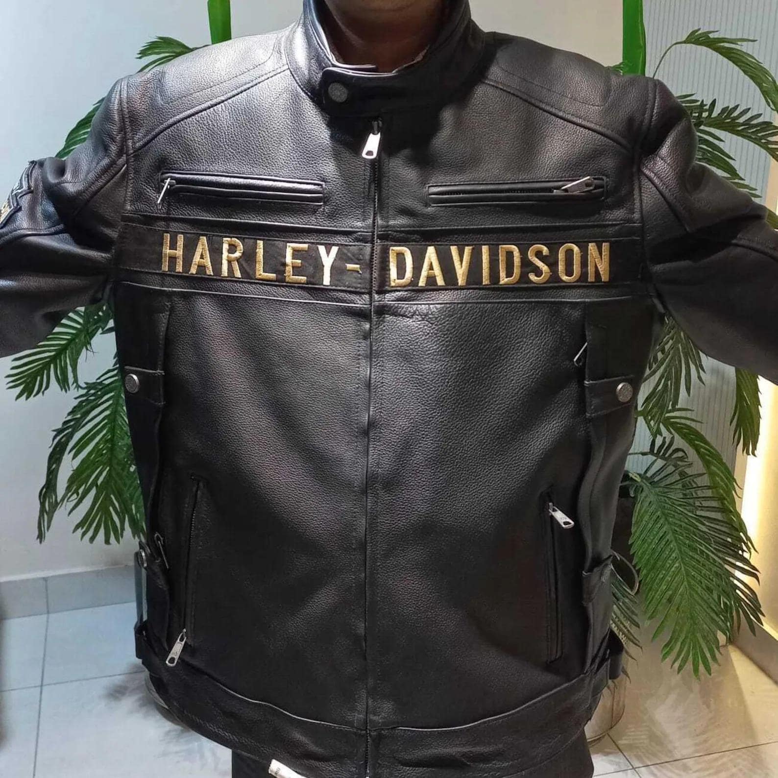 Harley Davidson Classic Cruiser Leather Jacket Men Black Motorcycle ...