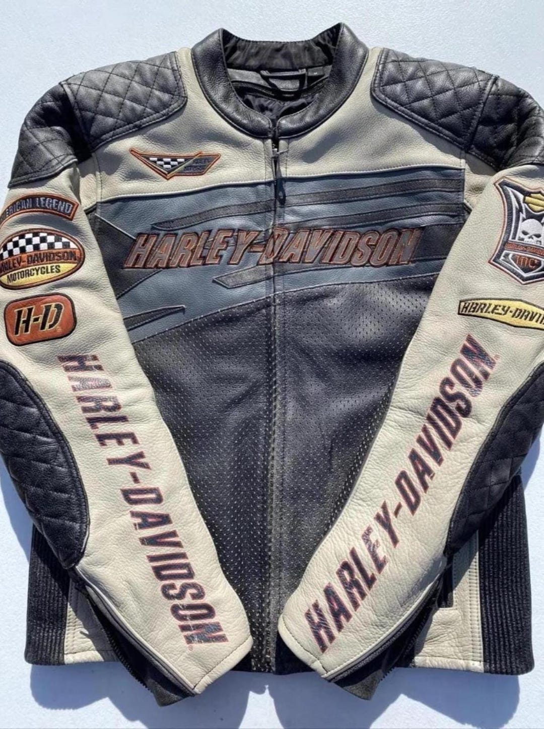 Mens Harley Davidson Bomber Leather Jacket Men Black Motorcycle Leather ...