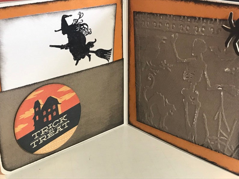 Halloween Scrapbook Premade Pages Board Book 5 X 5 Spooky - Etsy