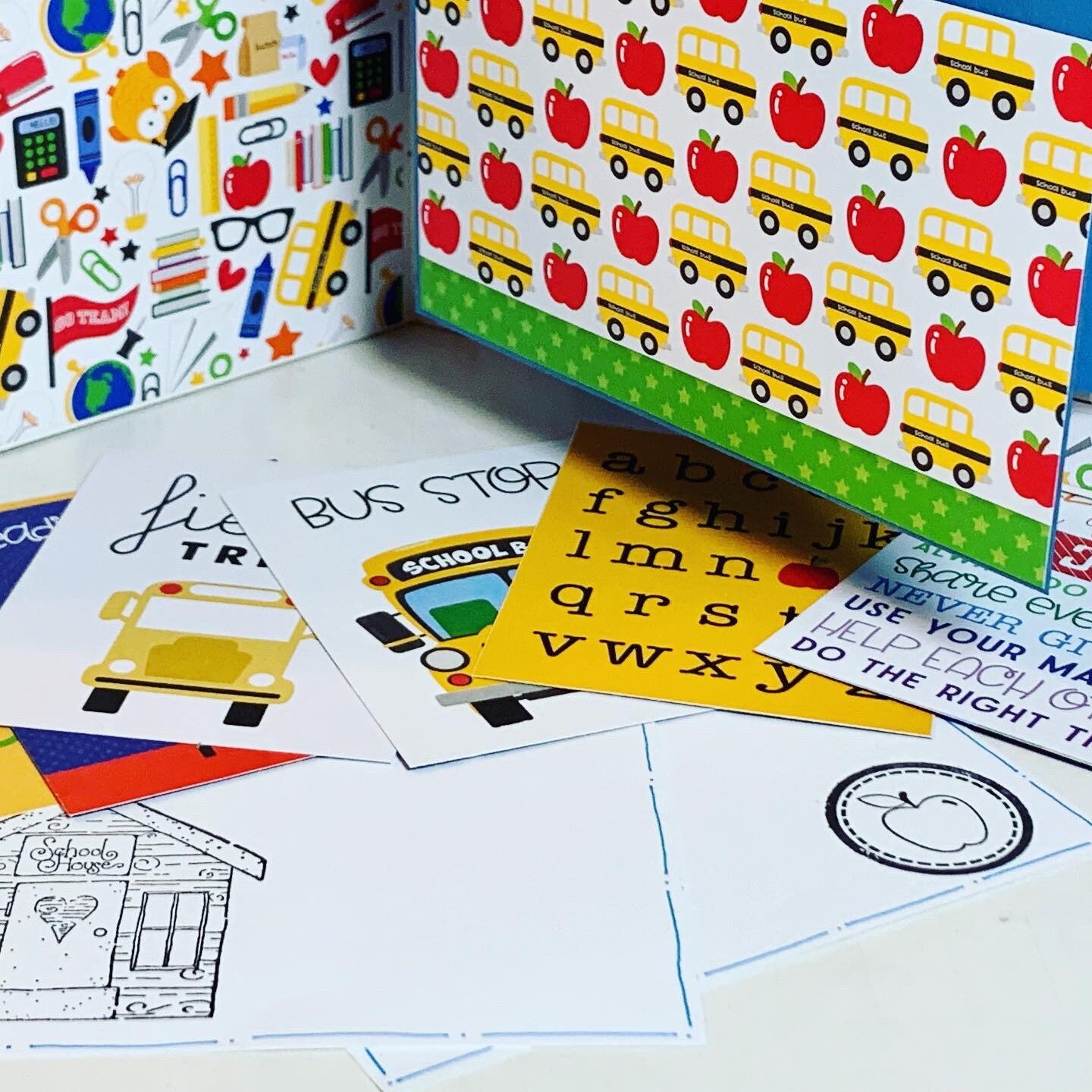 School Days Premade Chipboard Board Book Photo Album Premade | Etsy