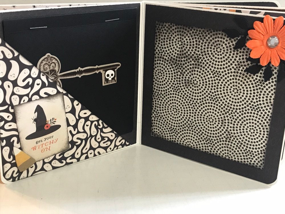 Halloween Scrapbook Premade Pages Board Book 5 X 5 Spooky Scrapbook ...
