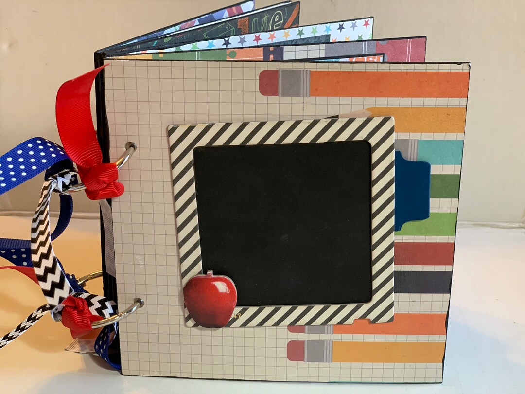School Scrapbook Premade Pages Chipboard Scrapbook Mini Album School ...
