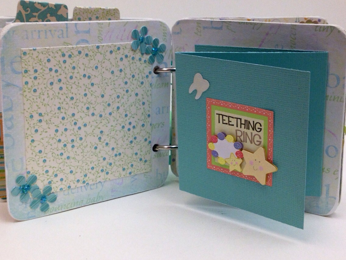 Baby's First Tooth Premade Scrapbook Chipboard Coaster Mini Album- Baby ...
