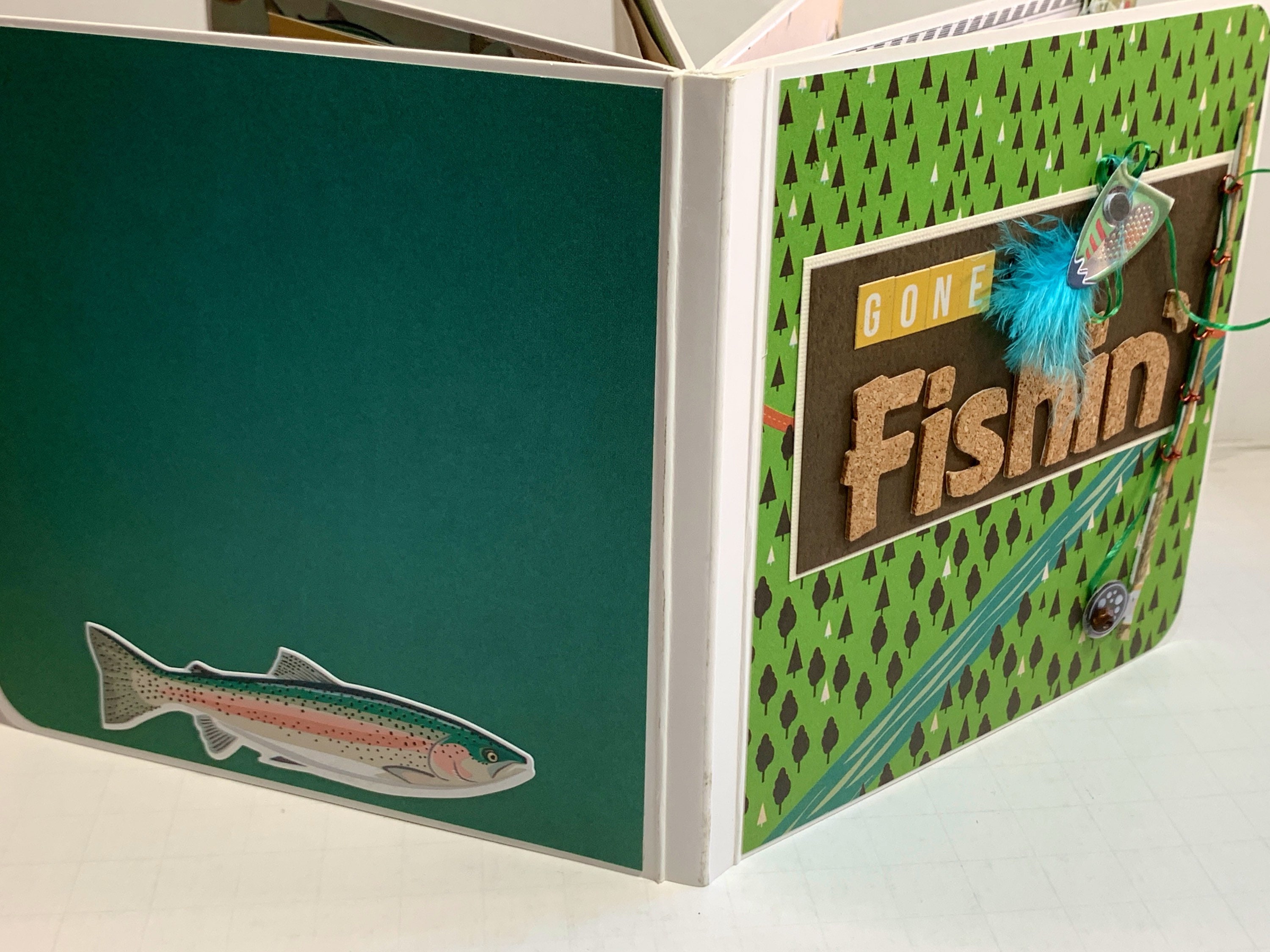 Fishing Scrapbook-camping Mini Album Premade Scrapbook Boy Scouts ...