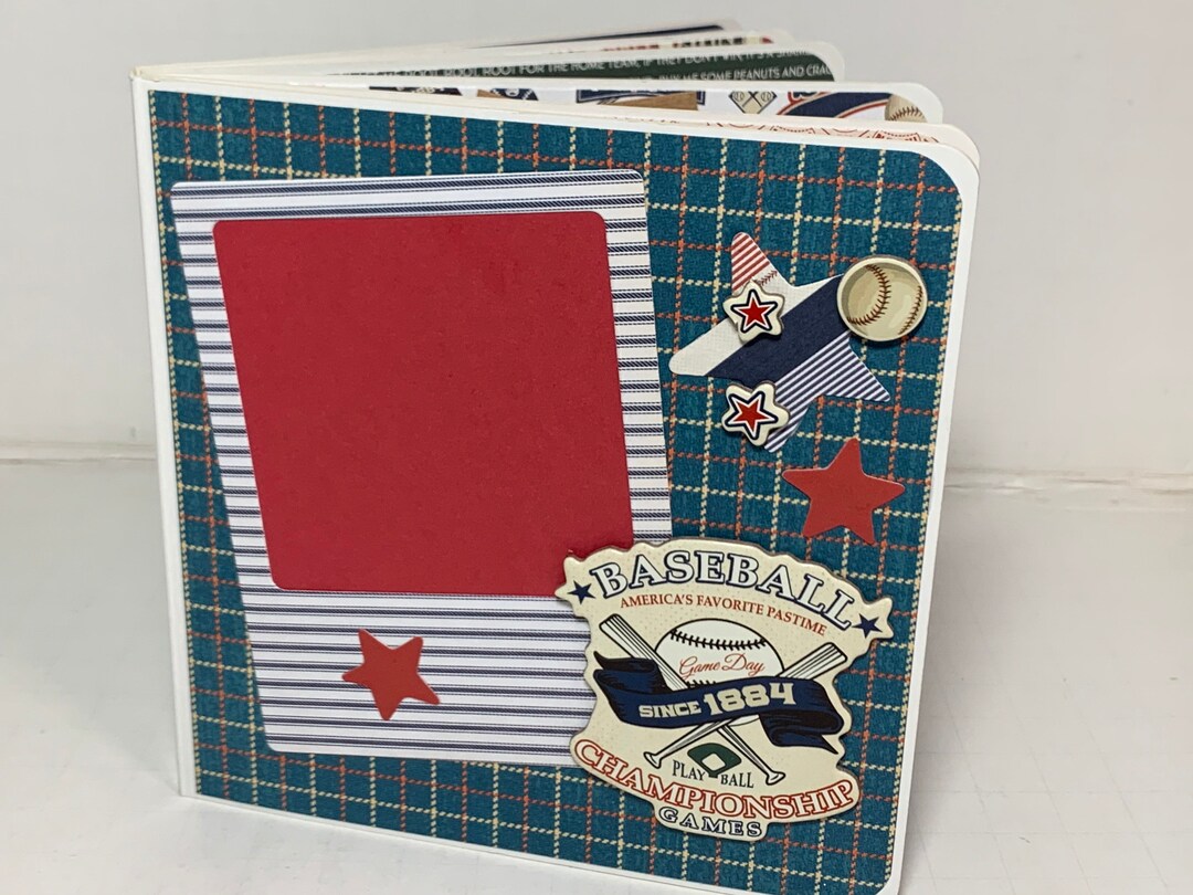 Baseball Scrapbook Chipboard Baseball Mini Album Baseball Player - Etsy