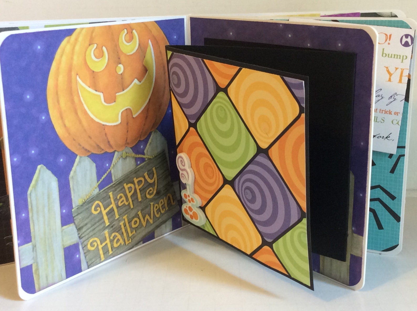 Halloween Scrapbook Premade Pages Board Book 5 X 5 Spooky Scrapbook ...