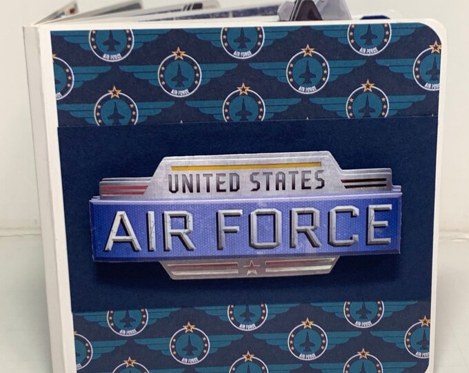 Air Force Scrapbook-chunky 5x5 Mini Album Premade Military Scrapbook - Etsy