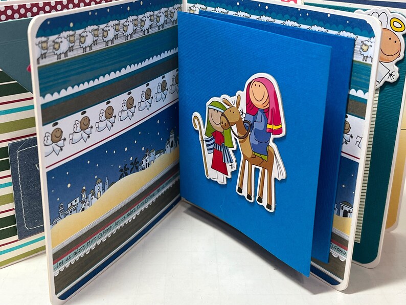 Christmas Nativity Mini Album Scrapbook Premade Pages Chipboard Book 5 ...