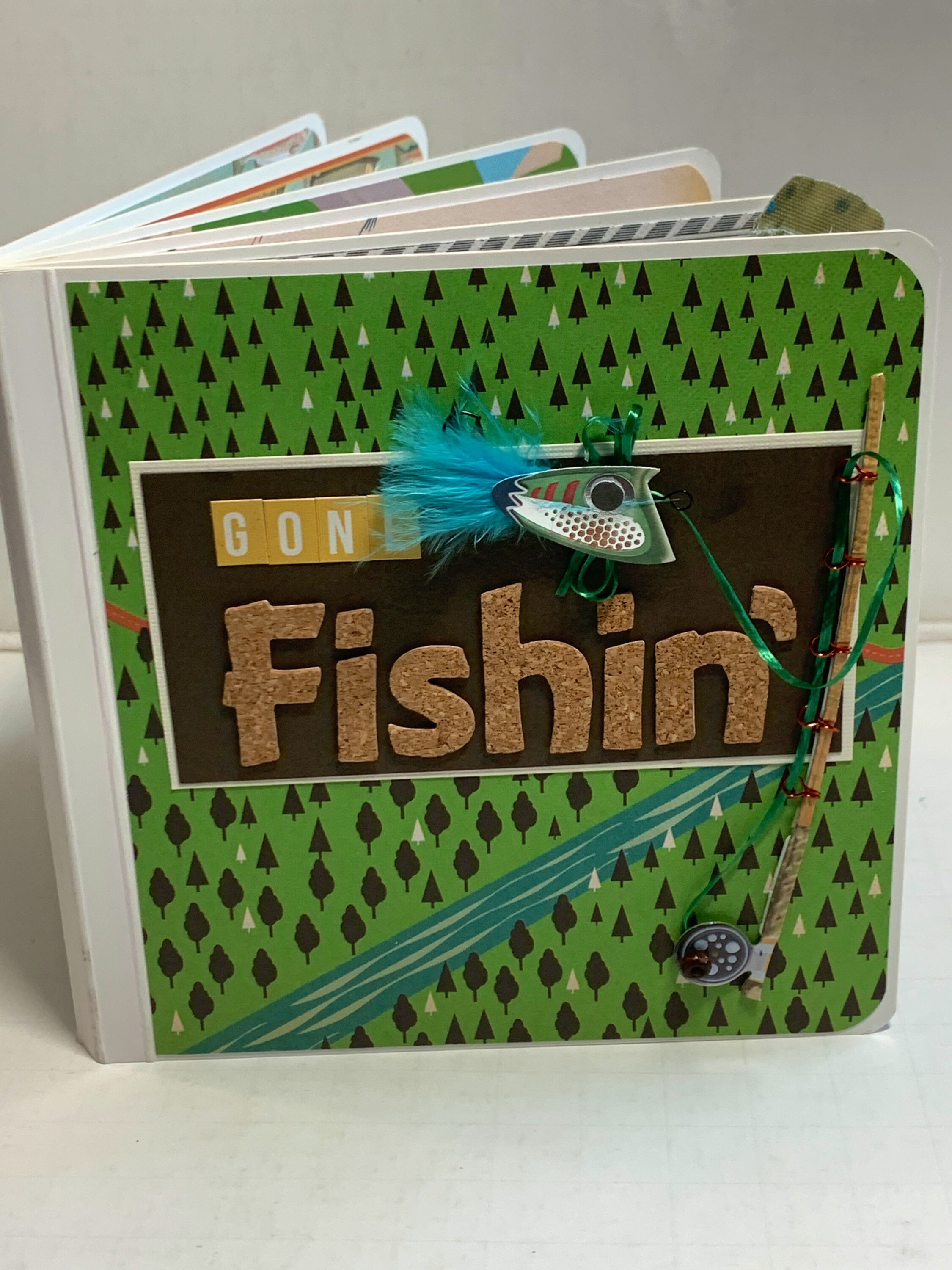 Fishing Scrapbook-camping Mini Album Premade Scrapbook Boy Scouts ...