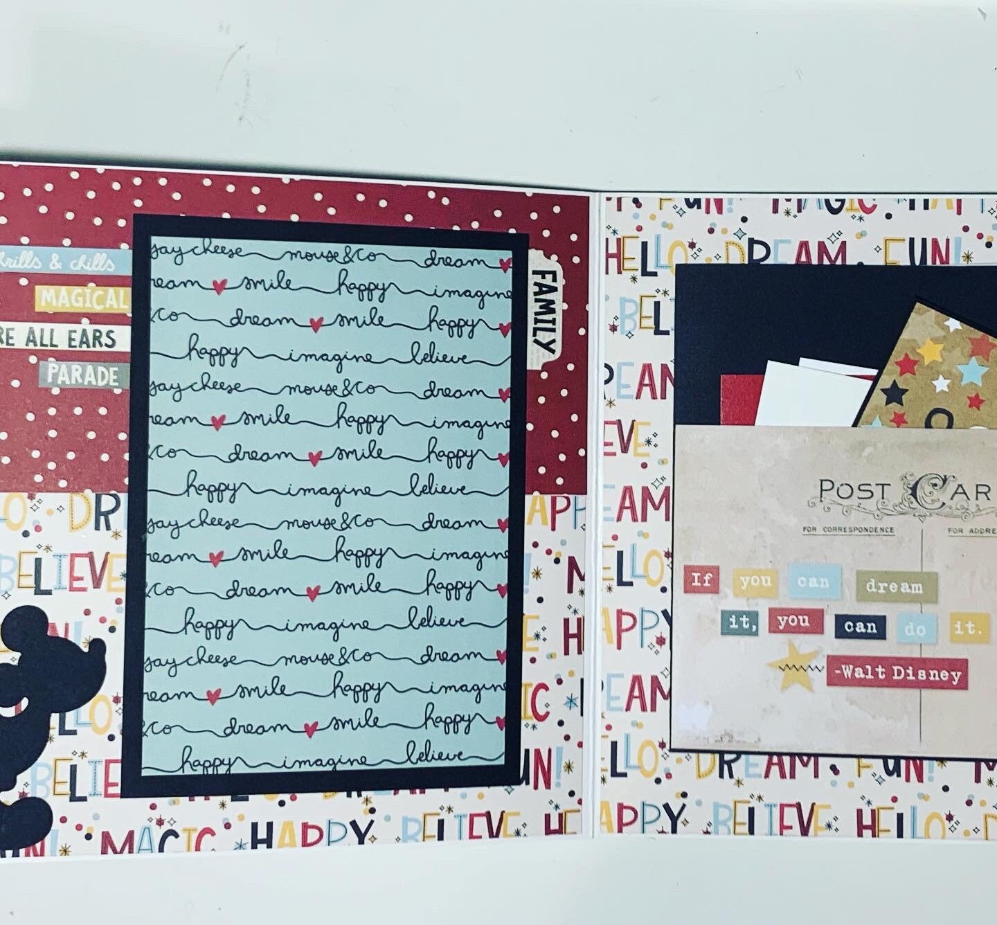 Disney Epcot Scrapbook Mickey Mouse Premade Pages Chipboard Board Book ...