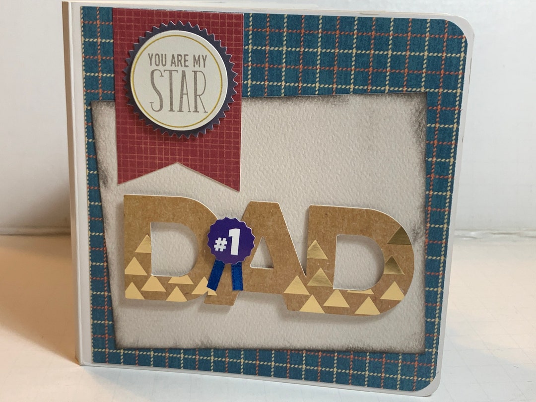 Dad Scrapbook Mini Album Premade Chipboard Book Father 5x5 Scrapbook ...