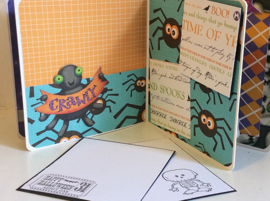 Halloween Scrapbook Premade Pages Board Book 5 X 5 Spooky Scrapbook ...