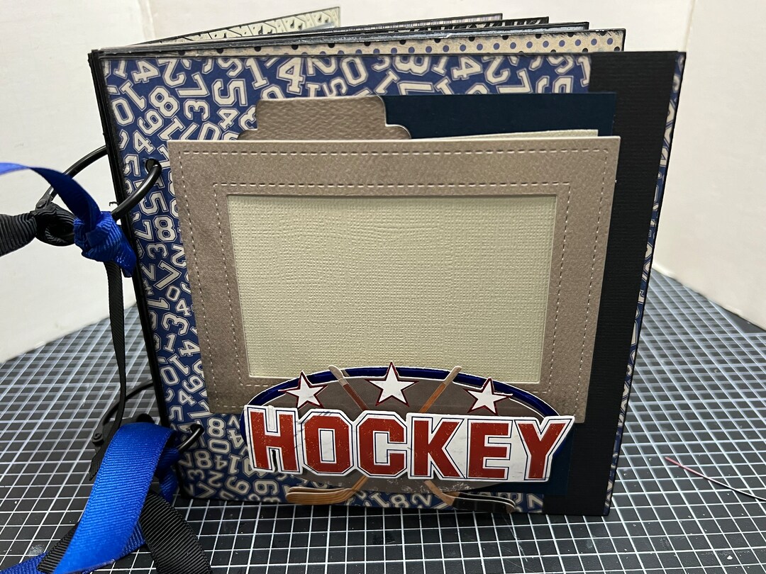 Hockey Scrapbook Premade Pages Chipboard Book- 6x6 Hockey Mini Album - Etsy
