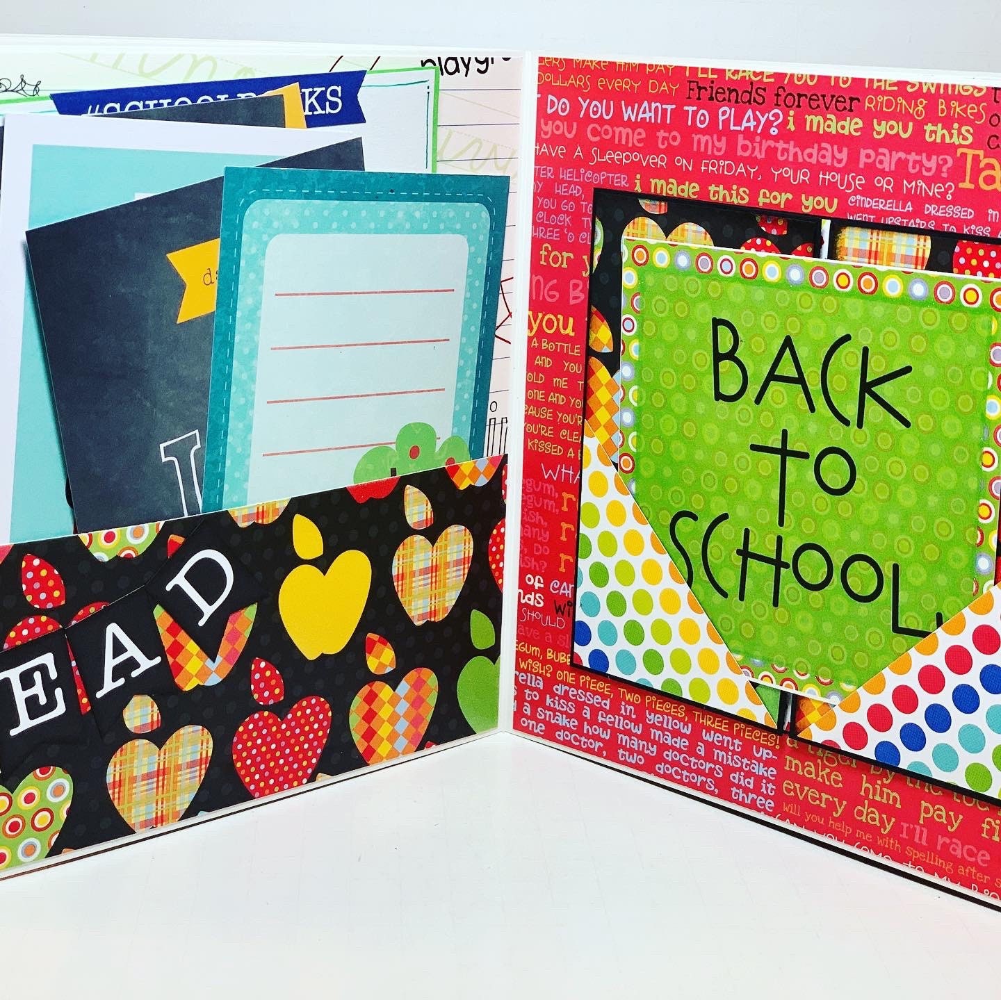 School Days Premade Chipboard Board Book Photo Album Premade | Etsy