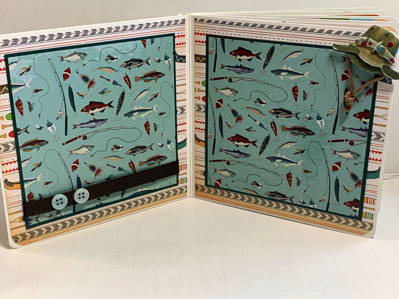 Fishing Scrapbook-camping Mini Album Premade Scrapbook Boy Scouts ...