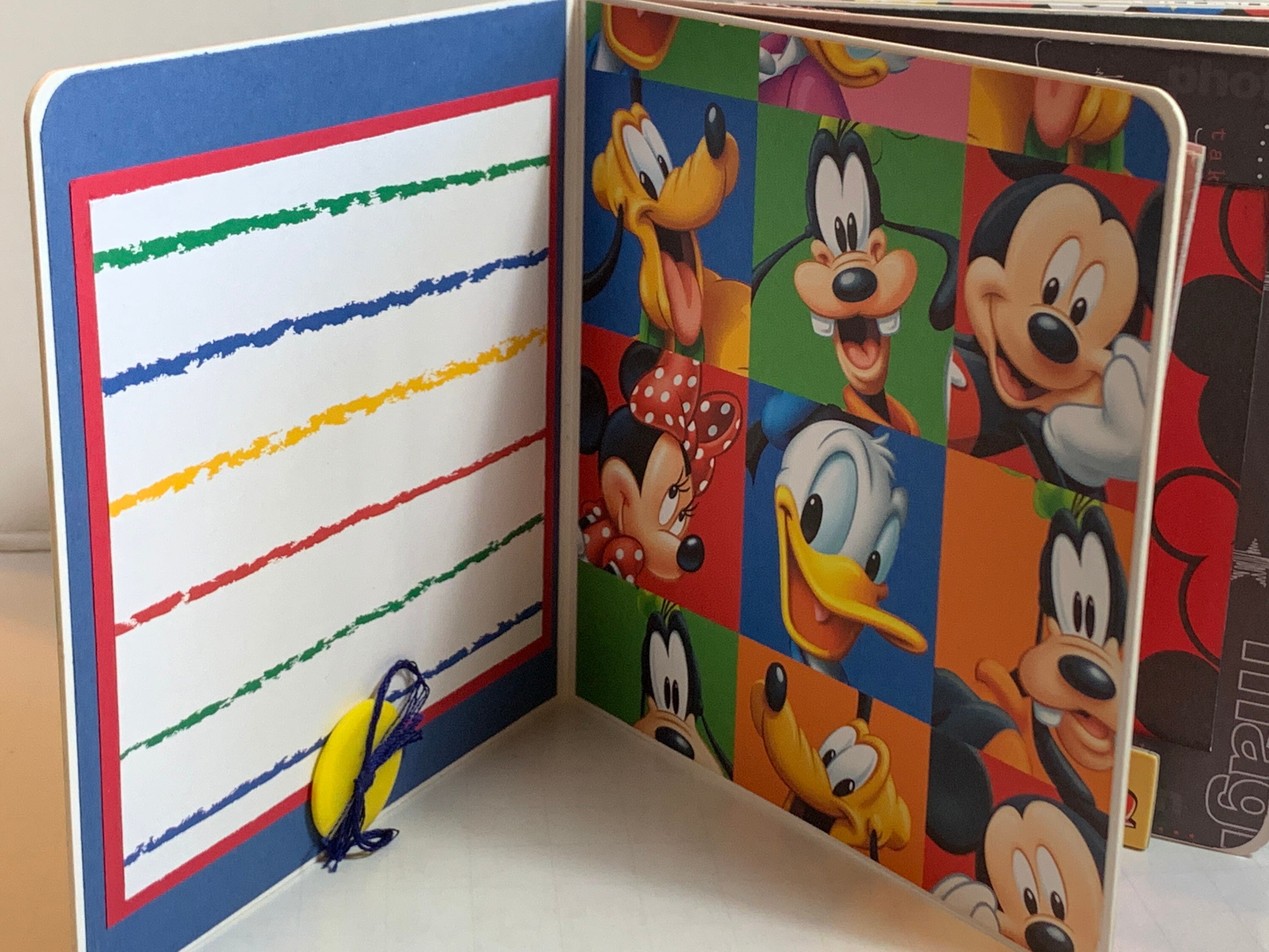 Disney Premade Pages Chipboard Scrapbook Mini Album Mickey Mouse Donald ...