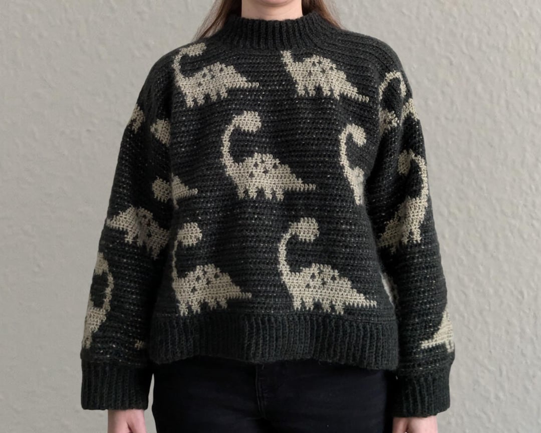 Jonas Dinosaur Sweater PDF Crochet Pattern - Etsy