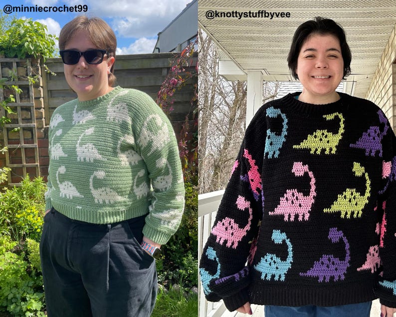 Jonas Dinosaur Sweater PDF Crochet Pattern - Etsy