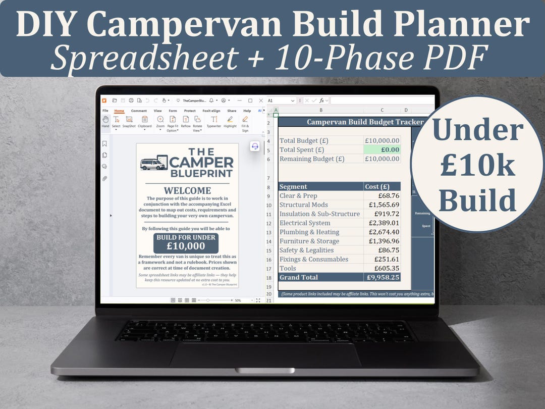 Campervan Build Budget Spreadsheet | DIY Van Conversion Cost Tracker ...