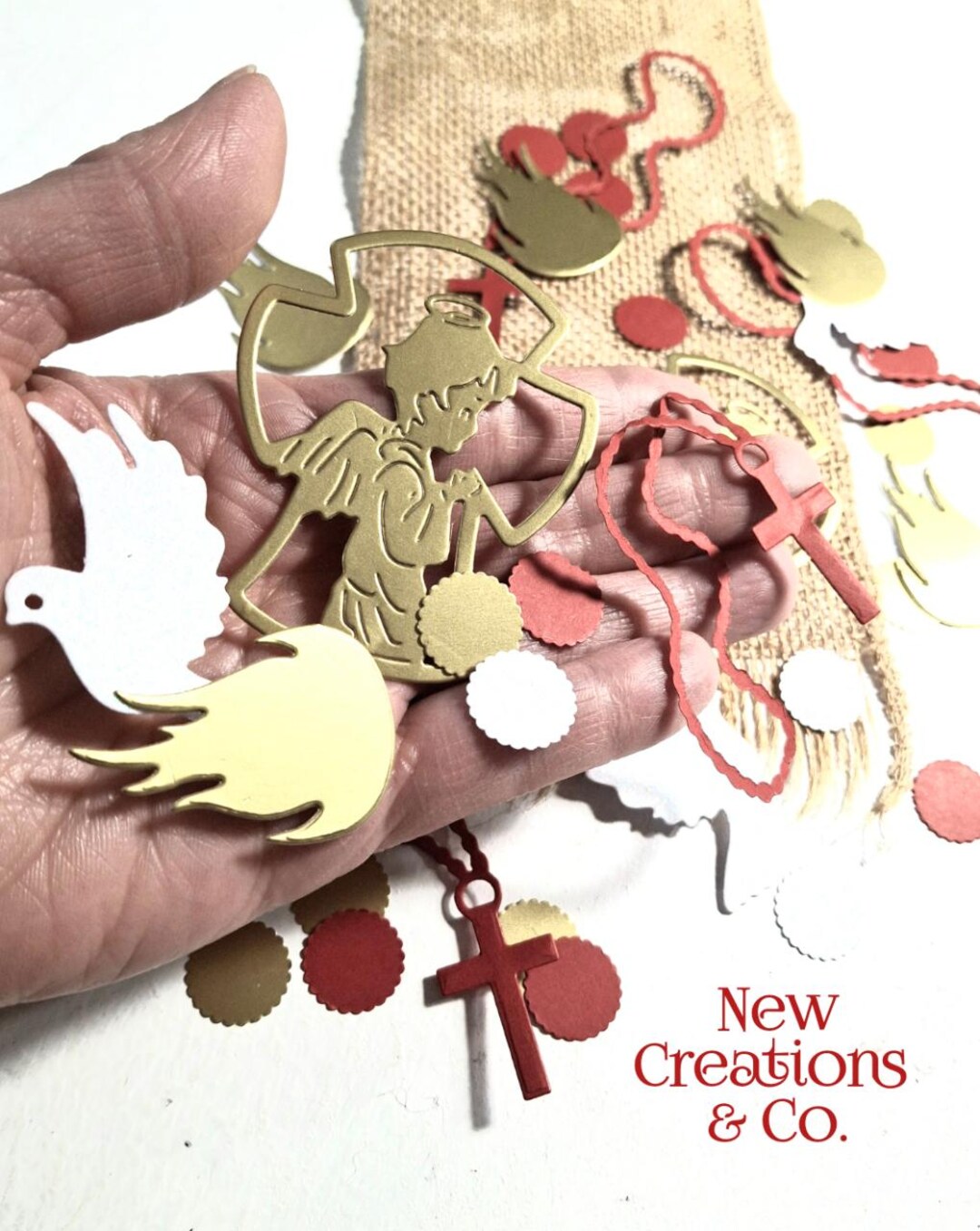 Confirmation Confetti & Cupcake Toppers: Boy Christening Party Decor - Etsy