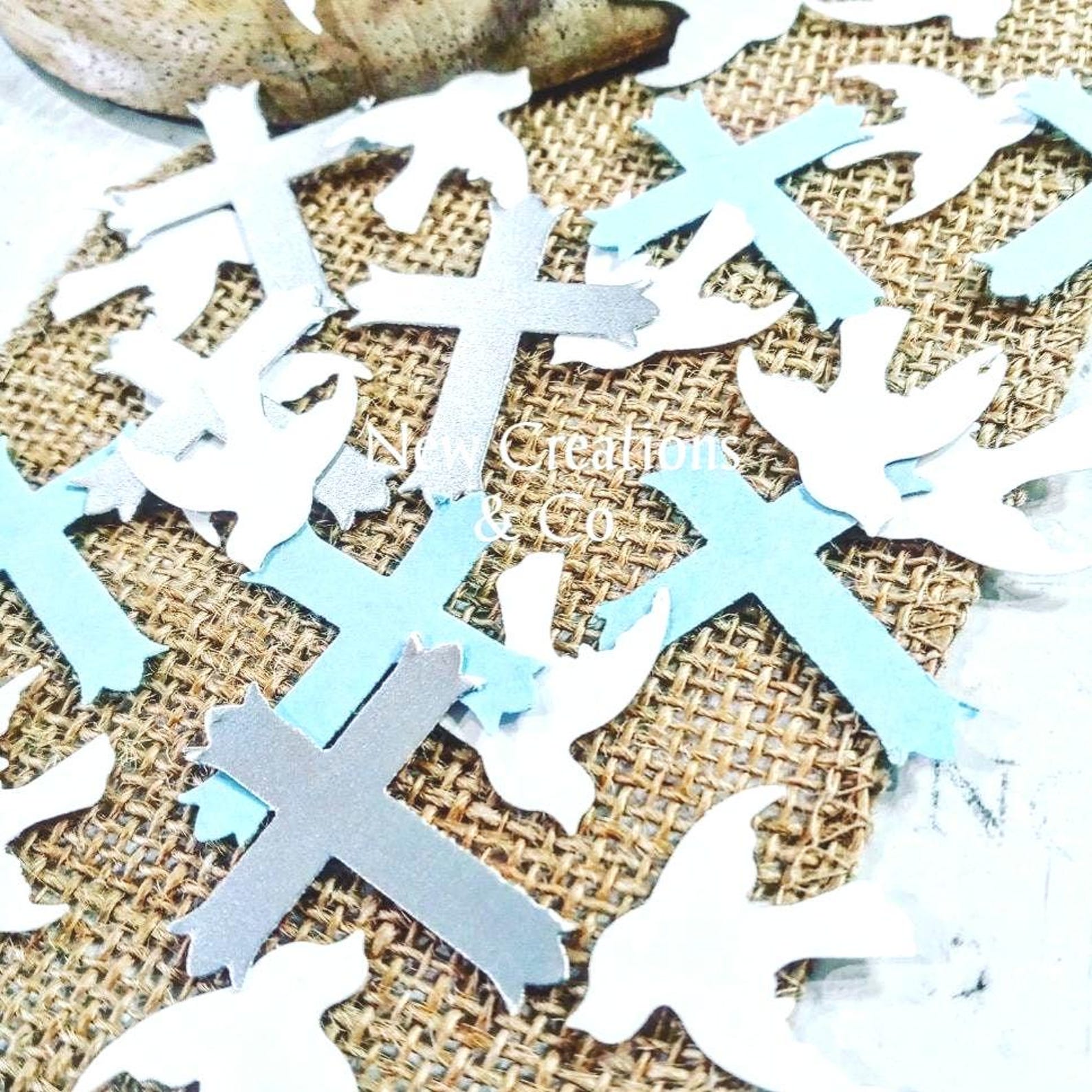 150 Cross Confetti, Christening Decor, First Communion, Easter, Baptism ...