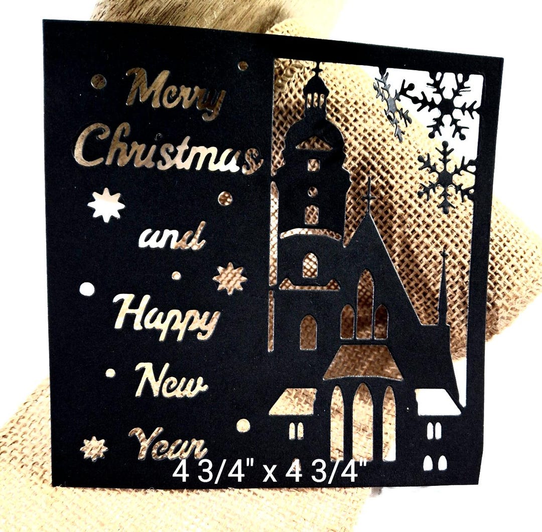 5 Christmas Church Card Frame Die Cut, Cutout, Scrapbooking, Cardmaking ...