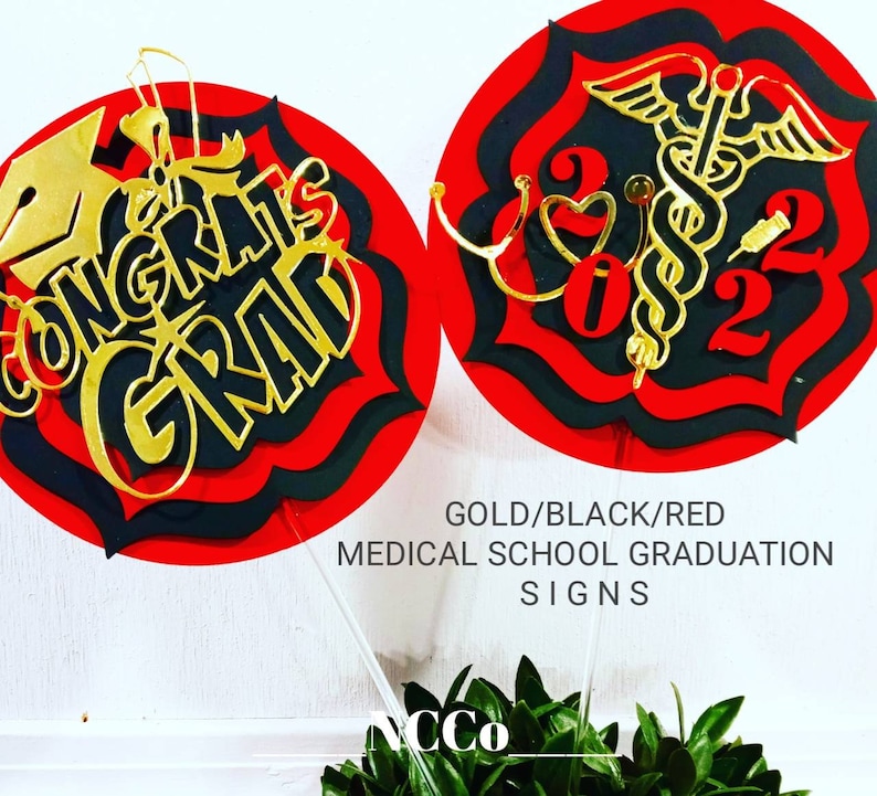 2 Graduation Centerpieces, Graduate Signs, Medical School Grad Student ...
