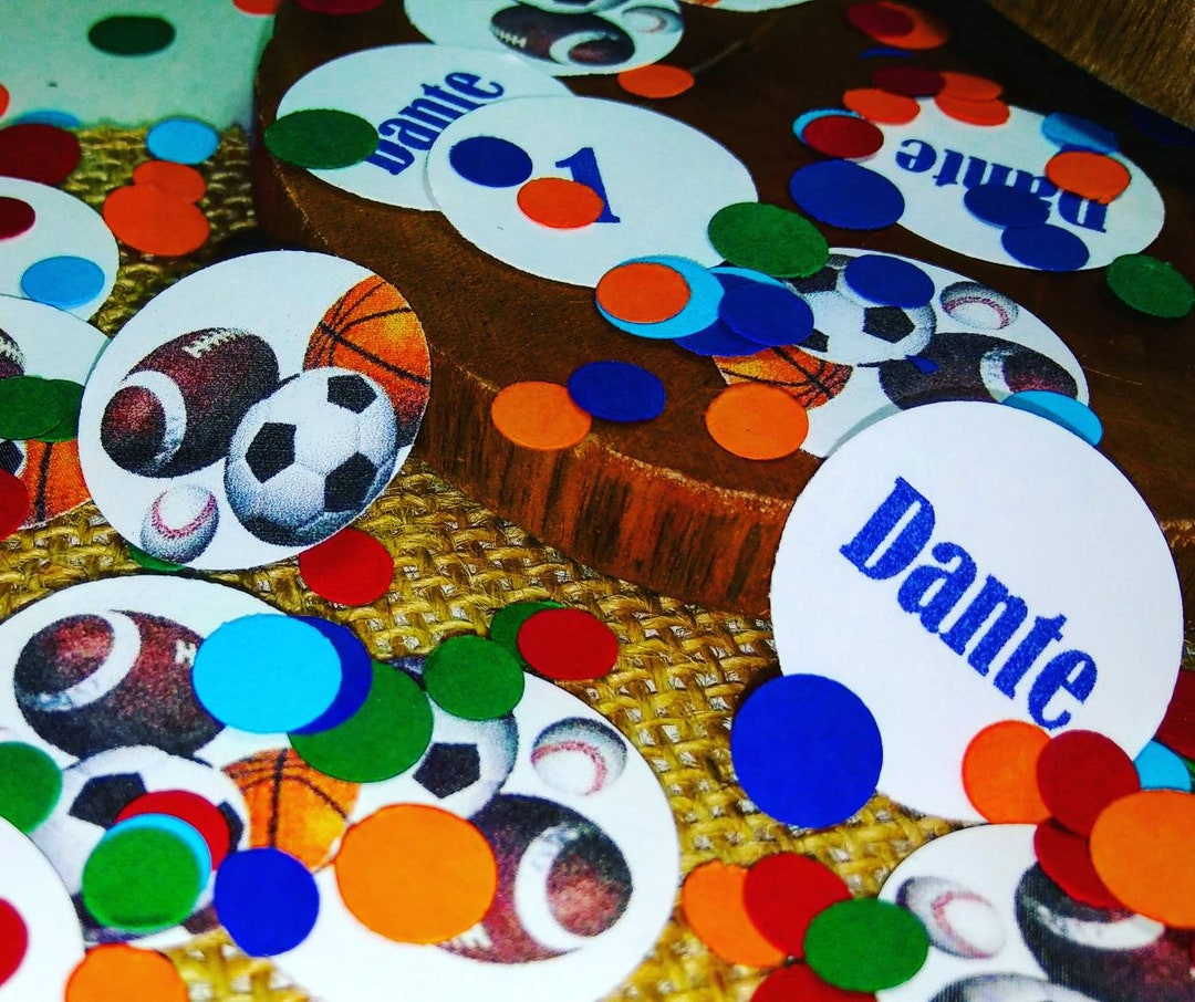 300 Personalized Sports Confetti -birthday-baby Shower-sports Party ...