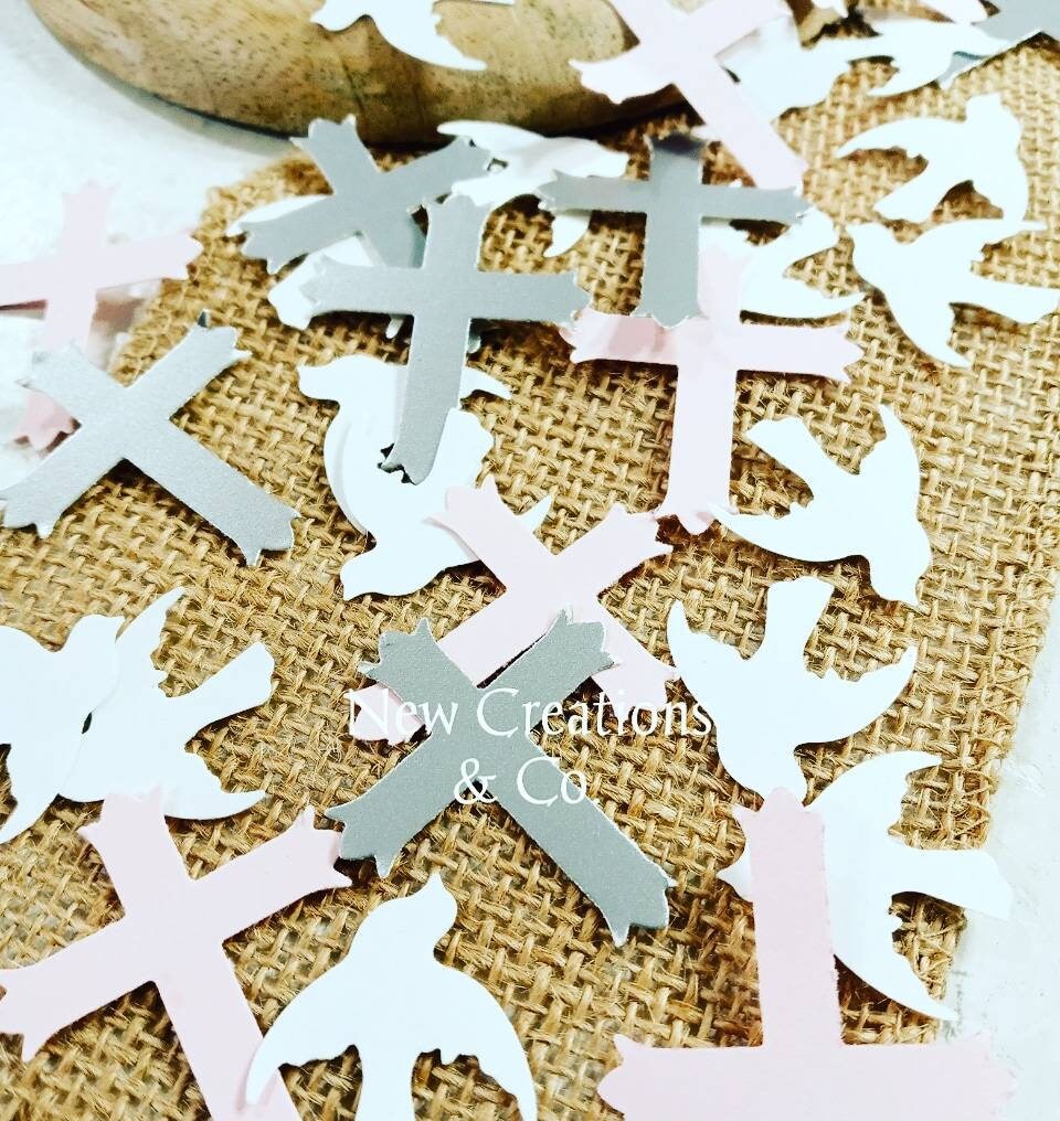 150 Cross Confetti, Christening Decor, First Communion, Easter, Baptism ...