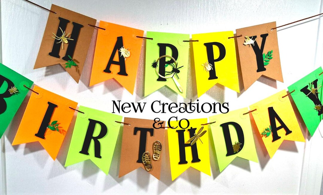 Bug Happy Birthday Banner: Insect Party Decorations - Etsy